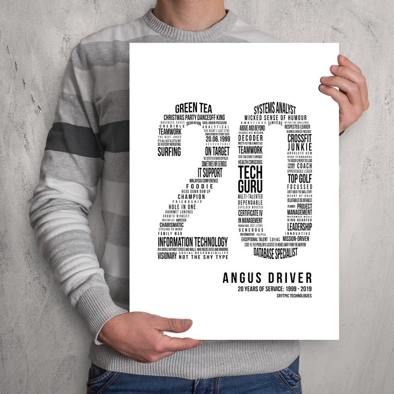 20 Year Work Anniversary Gift 20th Employee Service Award | Employment ...