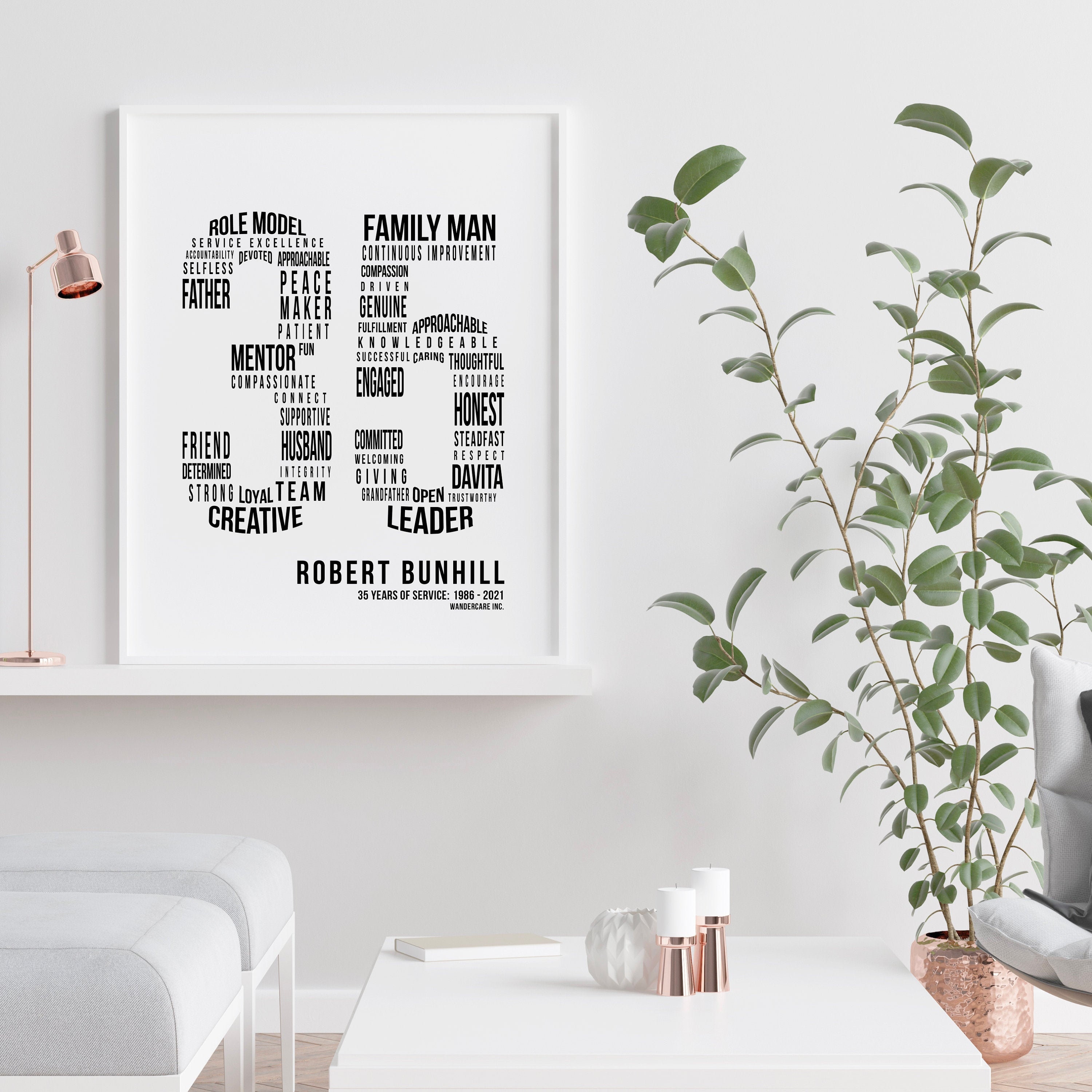 35 Years of Service Work Anniversary Gift 35th Employee | Etsy Australia