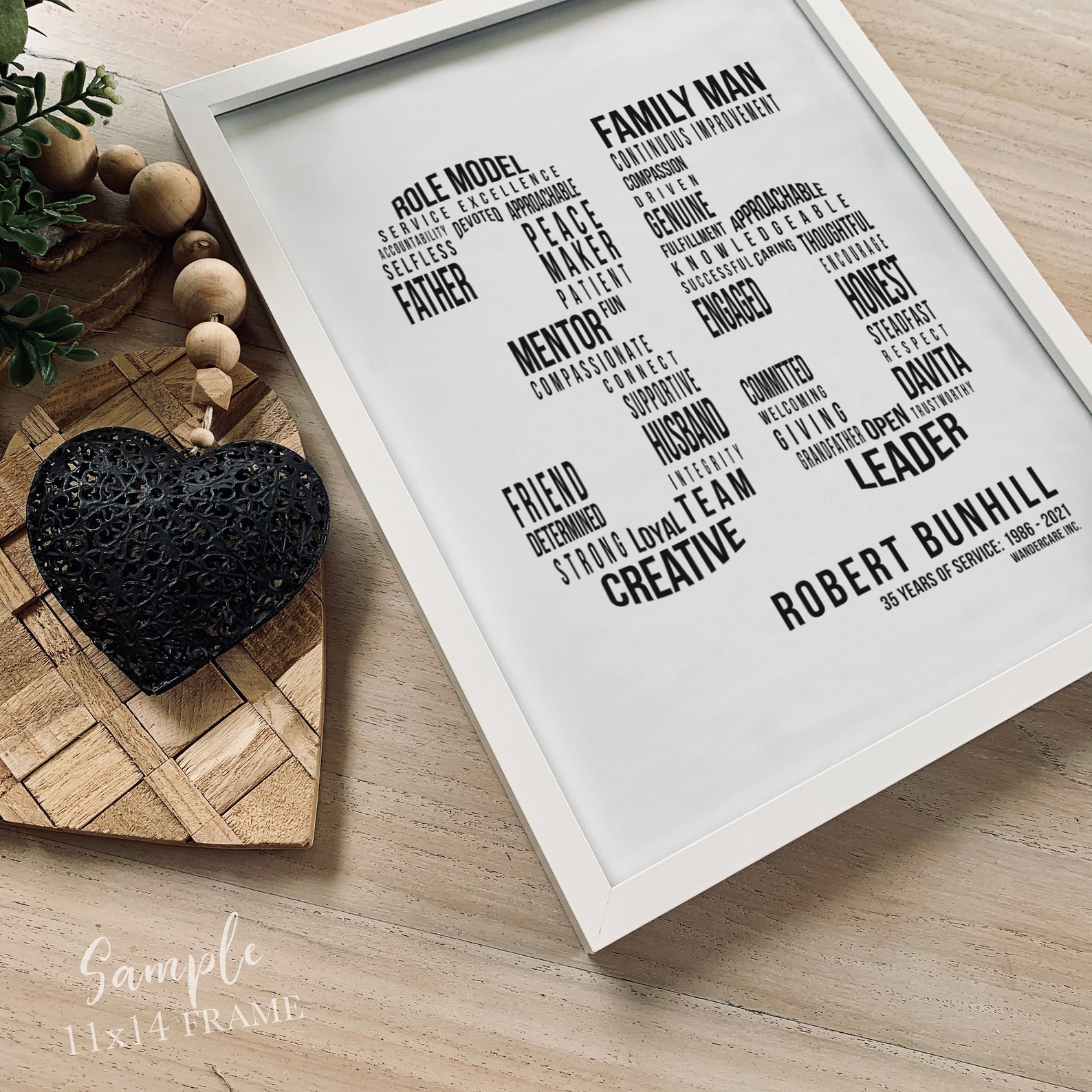 35 Years of Service Work Anniversary Gift 35th Employee | Etsy