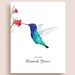 Hummingbird Note Cards Folded Bird Note Cards Personalized Hummingbird ...