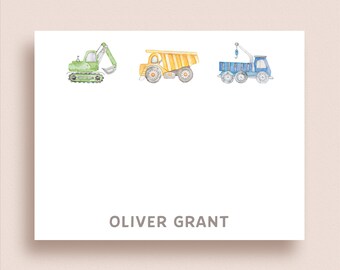 Dump Truck Note Cards Personalized Note Card Set for Him Construction ...