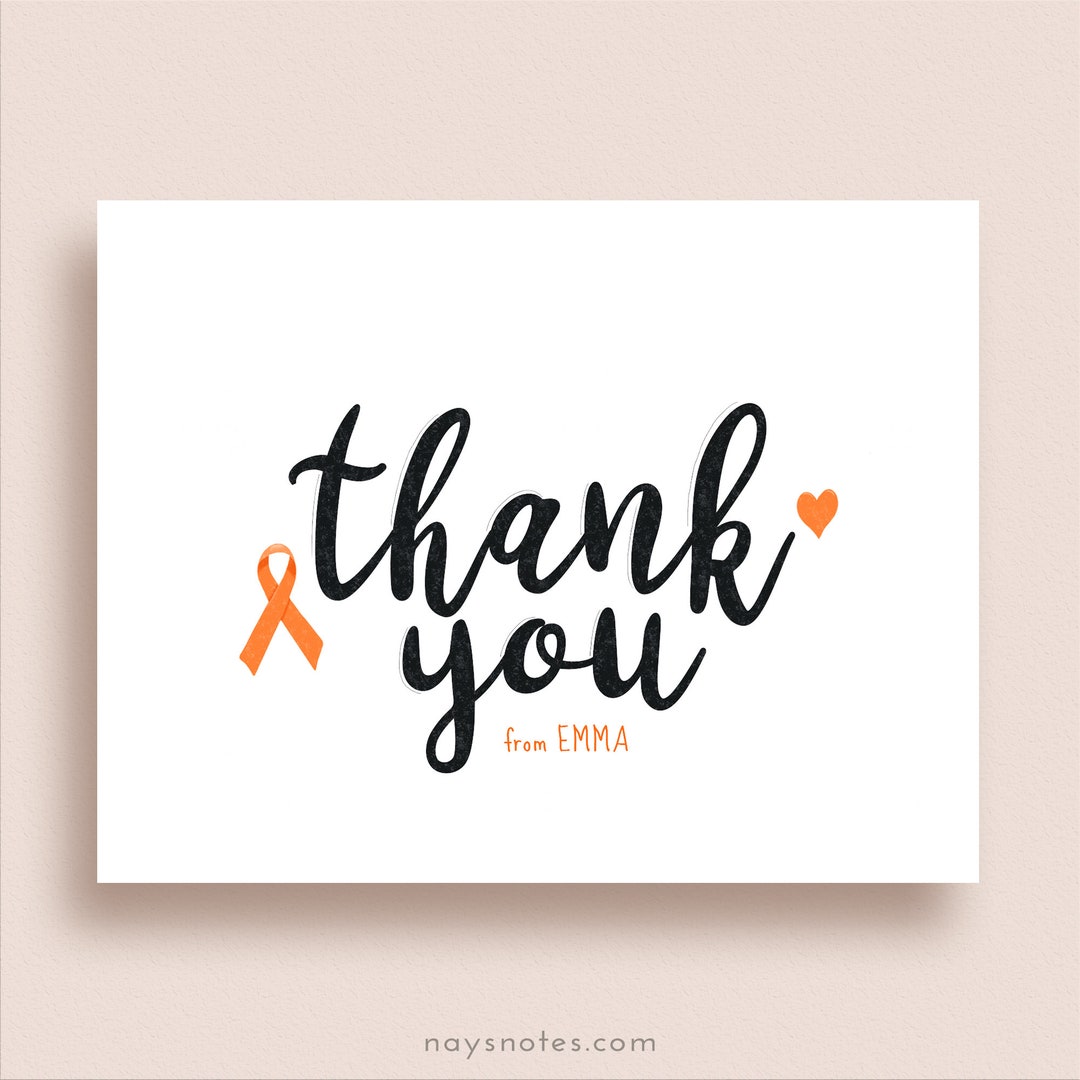 Cancer Note Cards - Any Color Ribbon - Cancer Support Thank You Notes ...