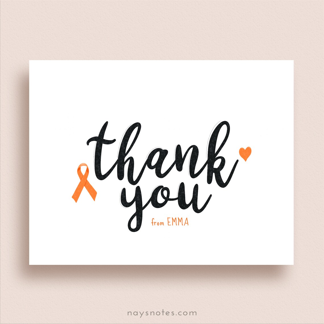 Cancer Note Cards - Any Color Ribbon - Cancer Support Thank You Notes ...