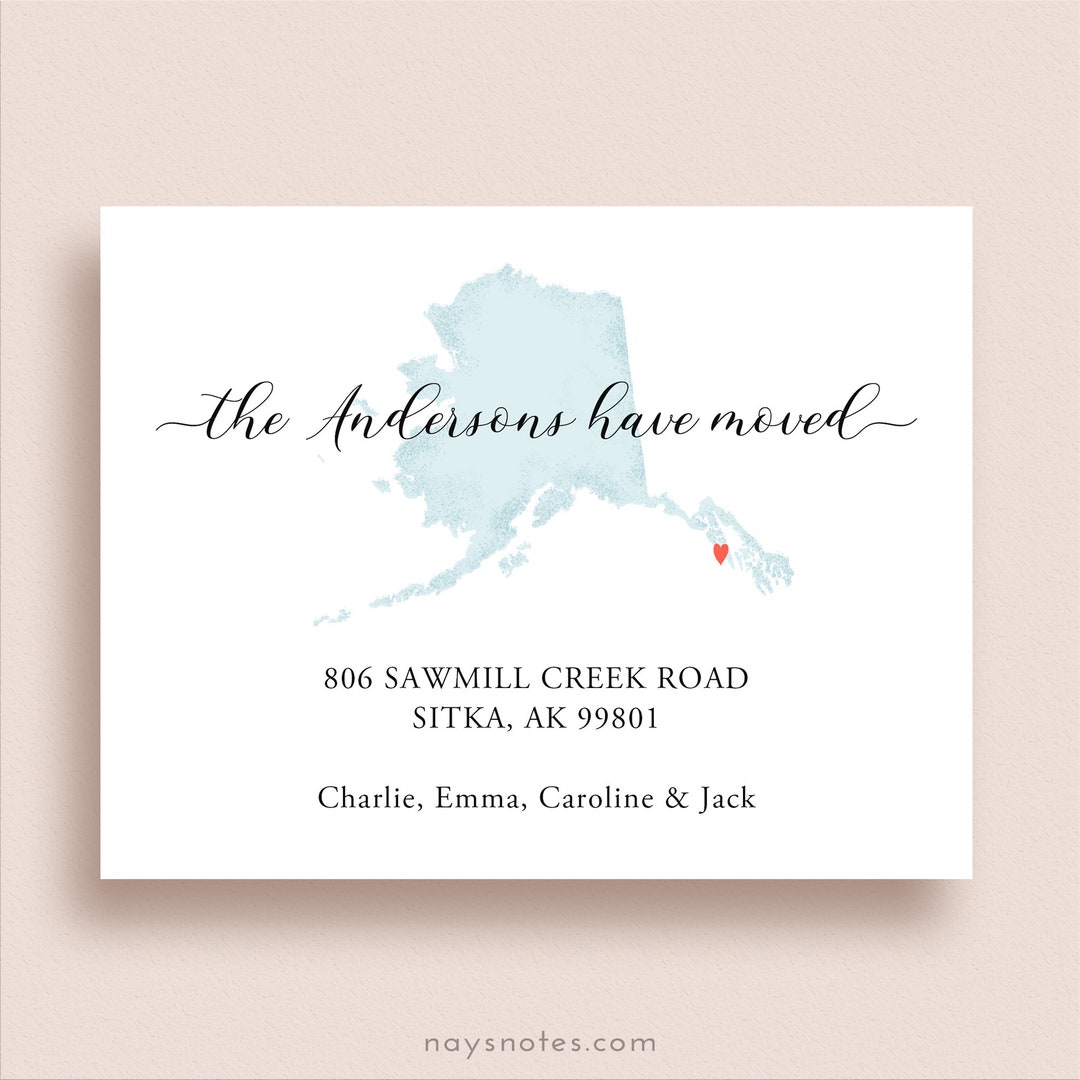 Map Moving Announcements Any State Map New Address Cards Map ...