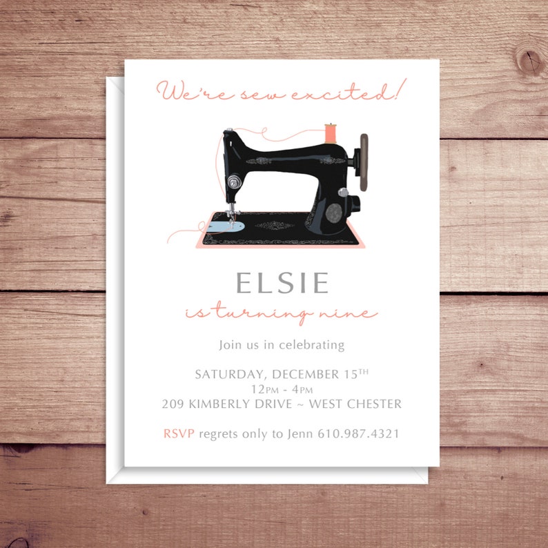 Sewing Party Invitations Sewing Machine Invitations Sewing | Etsy