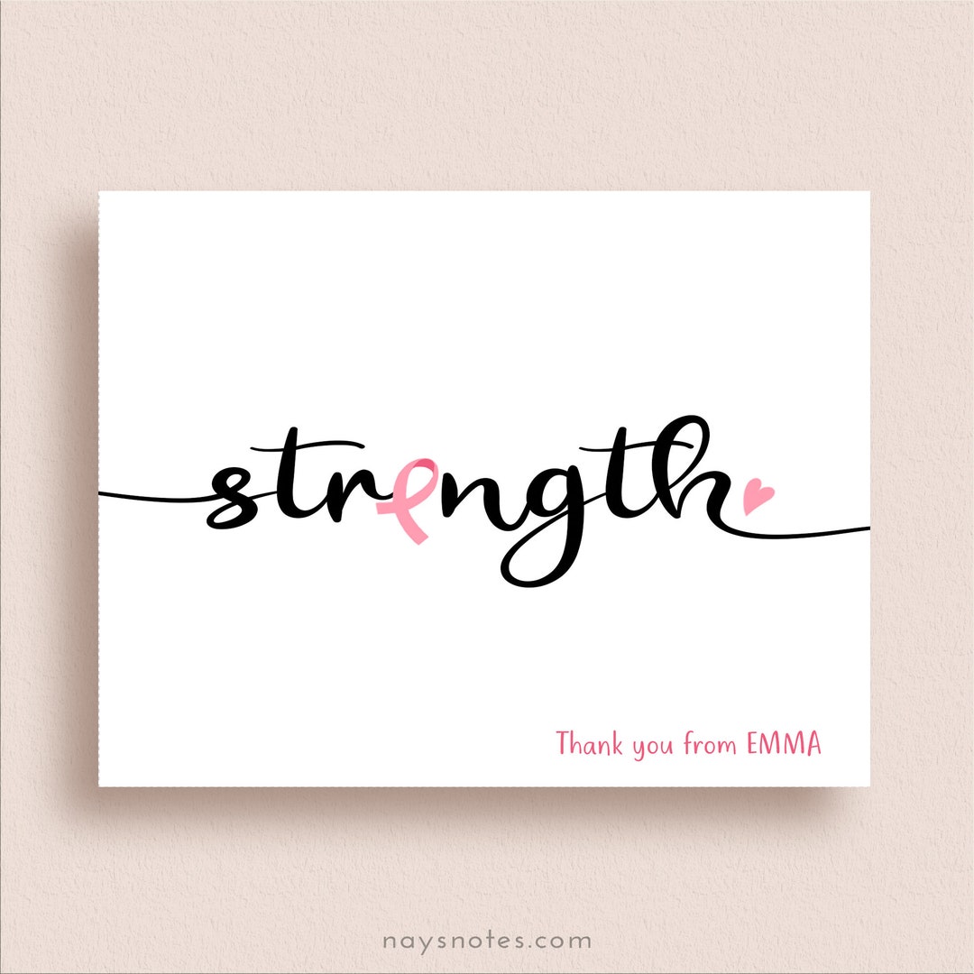 Strength Note Cards Pink Ribbon Note Cards Cancer Note Cards Cancer ...