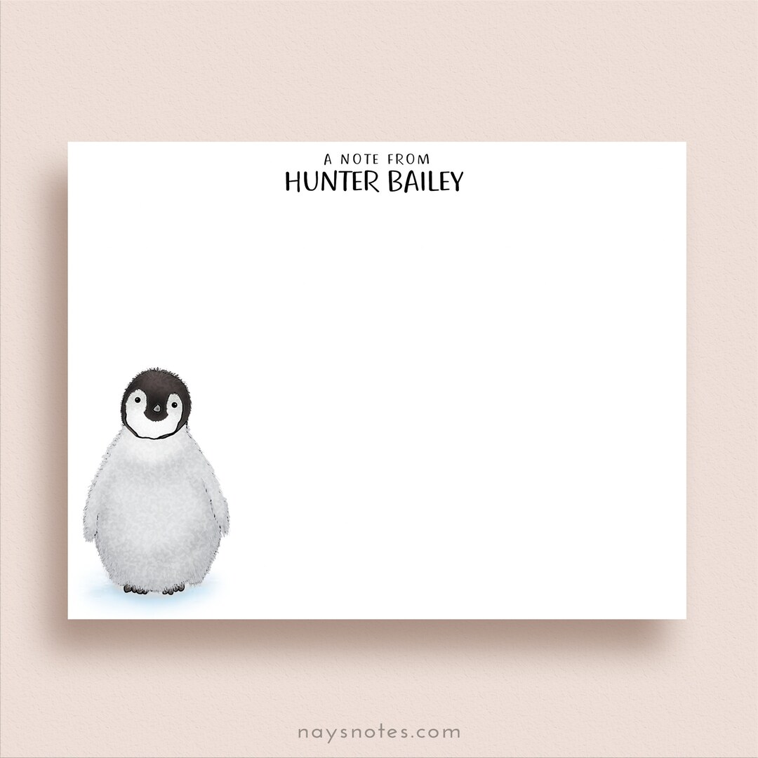 Penguin Note Cards Penguin Flat Note Cards Personalized Penguin ...