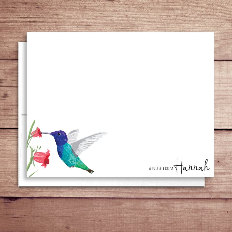 Bird Note Cards Hummingbird Flat Notes Hummingbird | Etsy