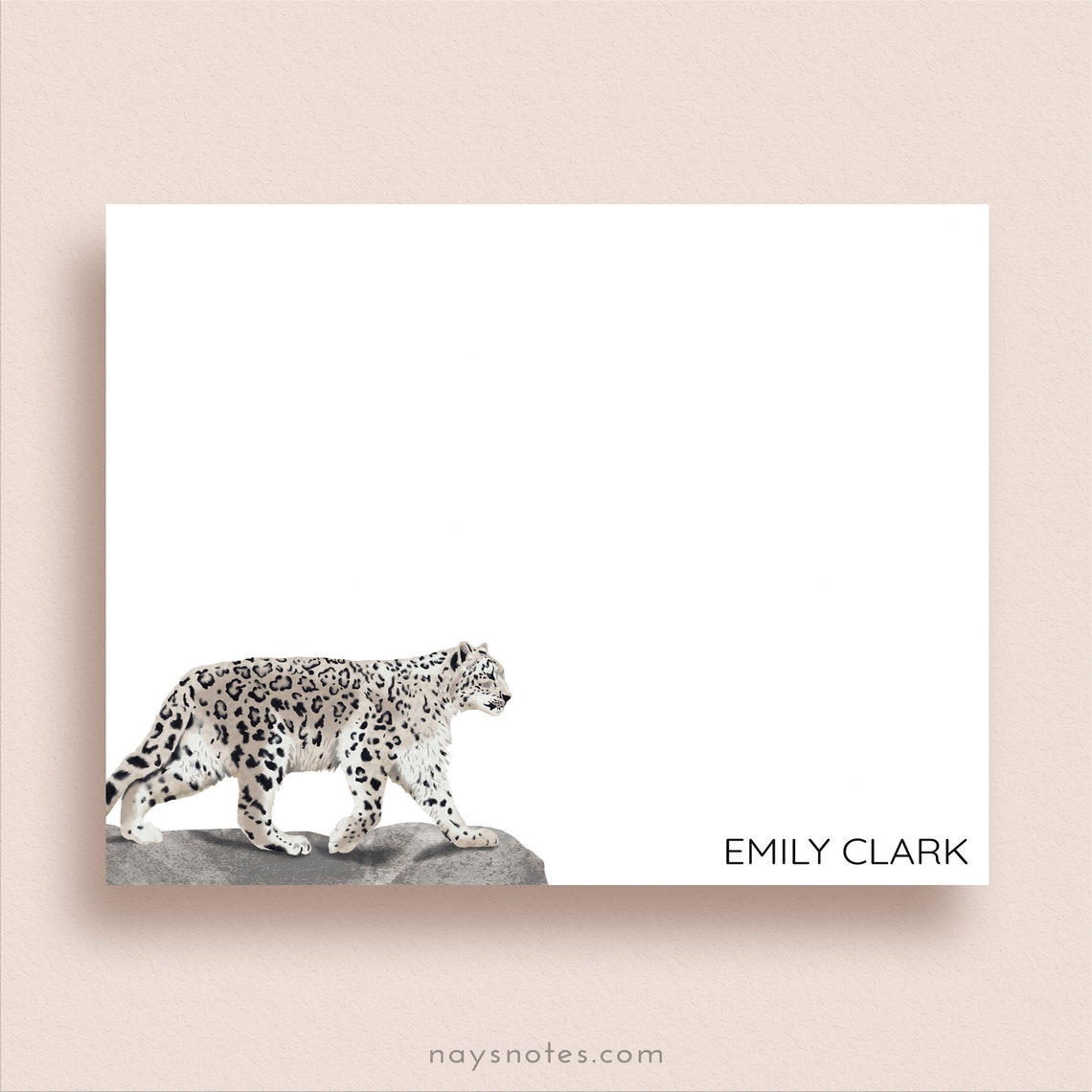 Snow Leopard Note Cards Flat Note Cards Snow Leopard Thank - Etsy