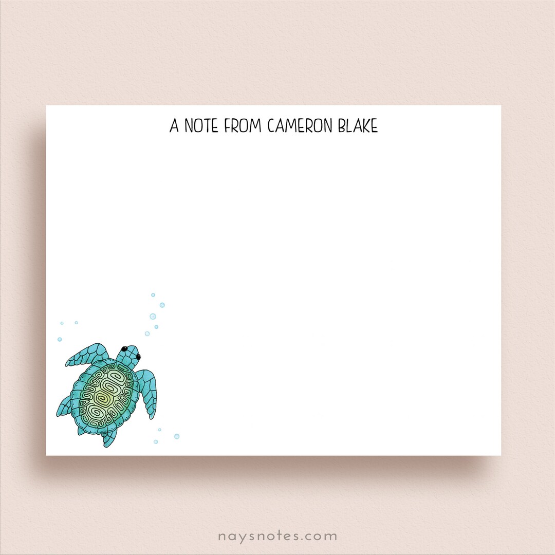 Sea Turtle Note Cards Sea Turtle Thank You Notes Sea Turtle Flat Notes ...