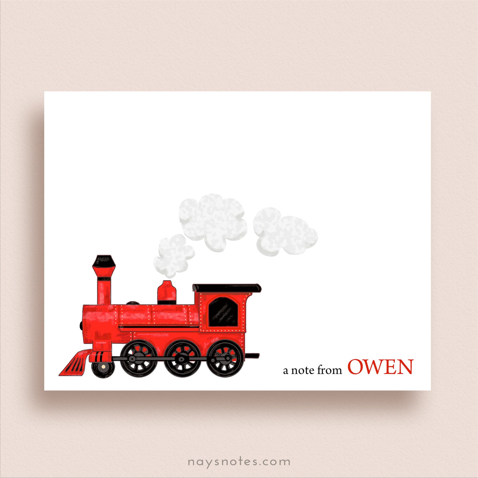 Train Note Cards Folded Note Cards Personalized Train | Etsy