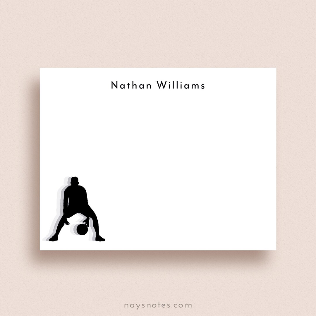 Basketball Note Cards - Flat Note Card Set - Personalized Basketball ...