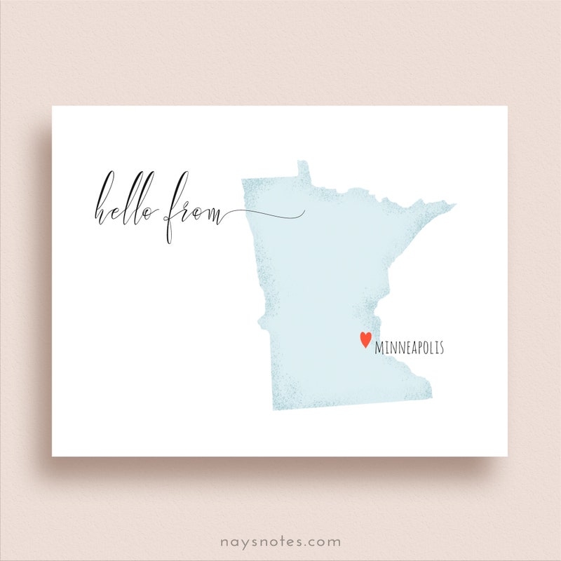 Minnesota Card - Etsy