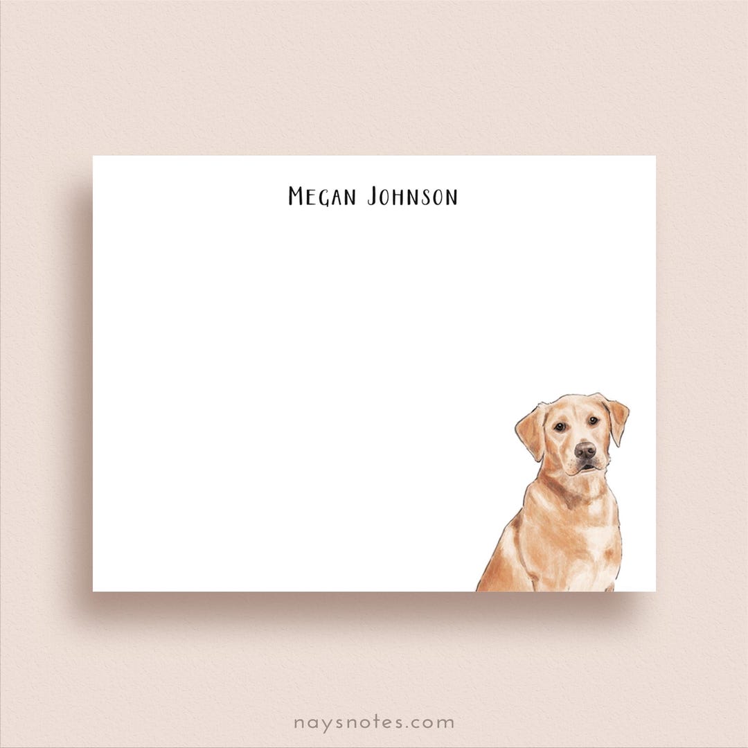 Personalized Lab Stationery - Retriever Note Cards - Flat, Set of 10 ...