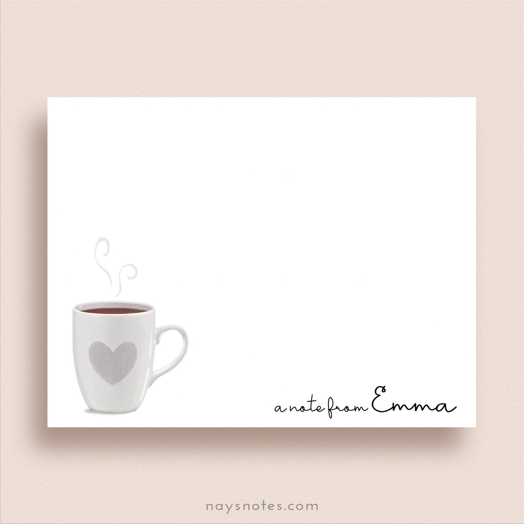 Coffee Note Cards - Flat Note Cards - Coffee Thank You Cards ...