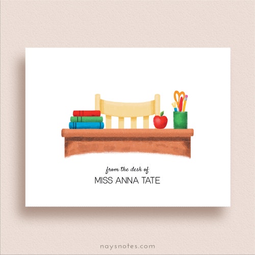 Teacher Stationery Set Personalized Teacher Thank You Cards - Etsy