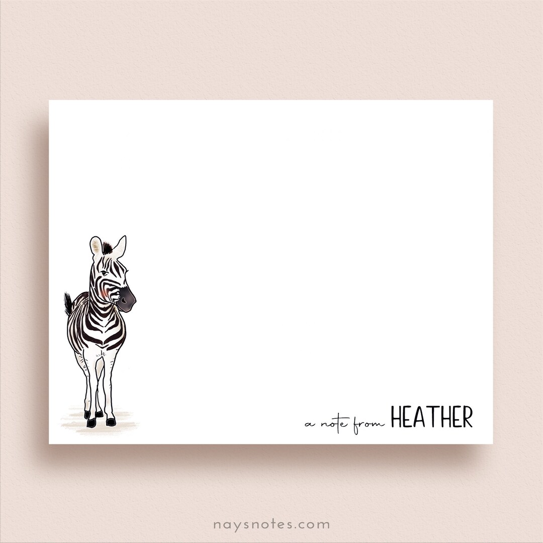 Zebra Note Cards Zebra Thank You Notes Zebra Flat Notes Zebra ...