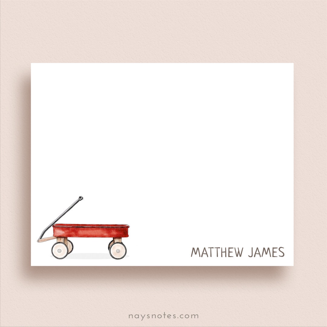 Wagon Note Cards Wagon Flat Note Cards Personalized Wagon Stationery ...