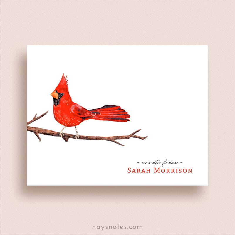 Cardinal Block on Card - Etsy