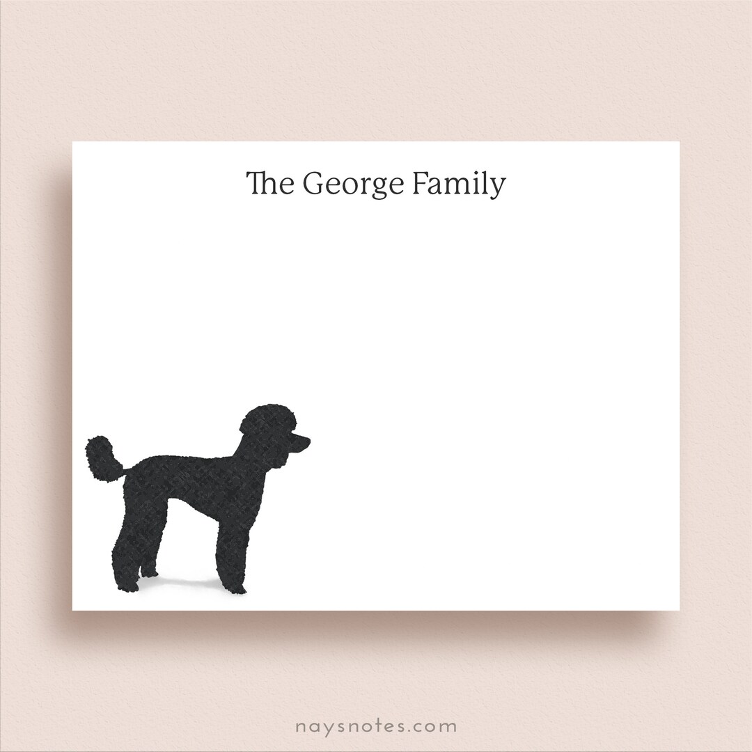 Poodle Note Cards Poodle Flat Note Cards Personalized Poodle Stationery ...