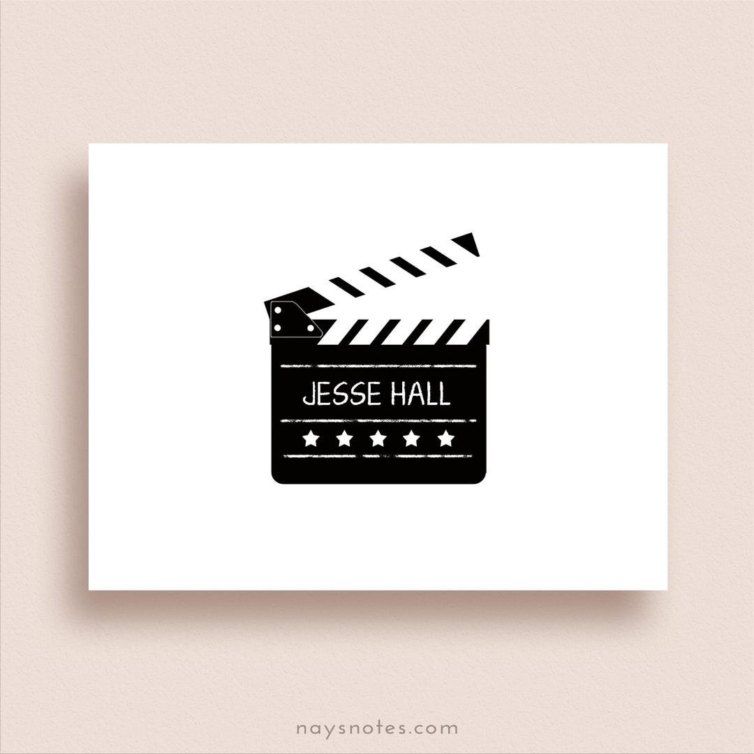 Personalized Movie Clapper Stationery - Folded Note Card Sets - Etsy