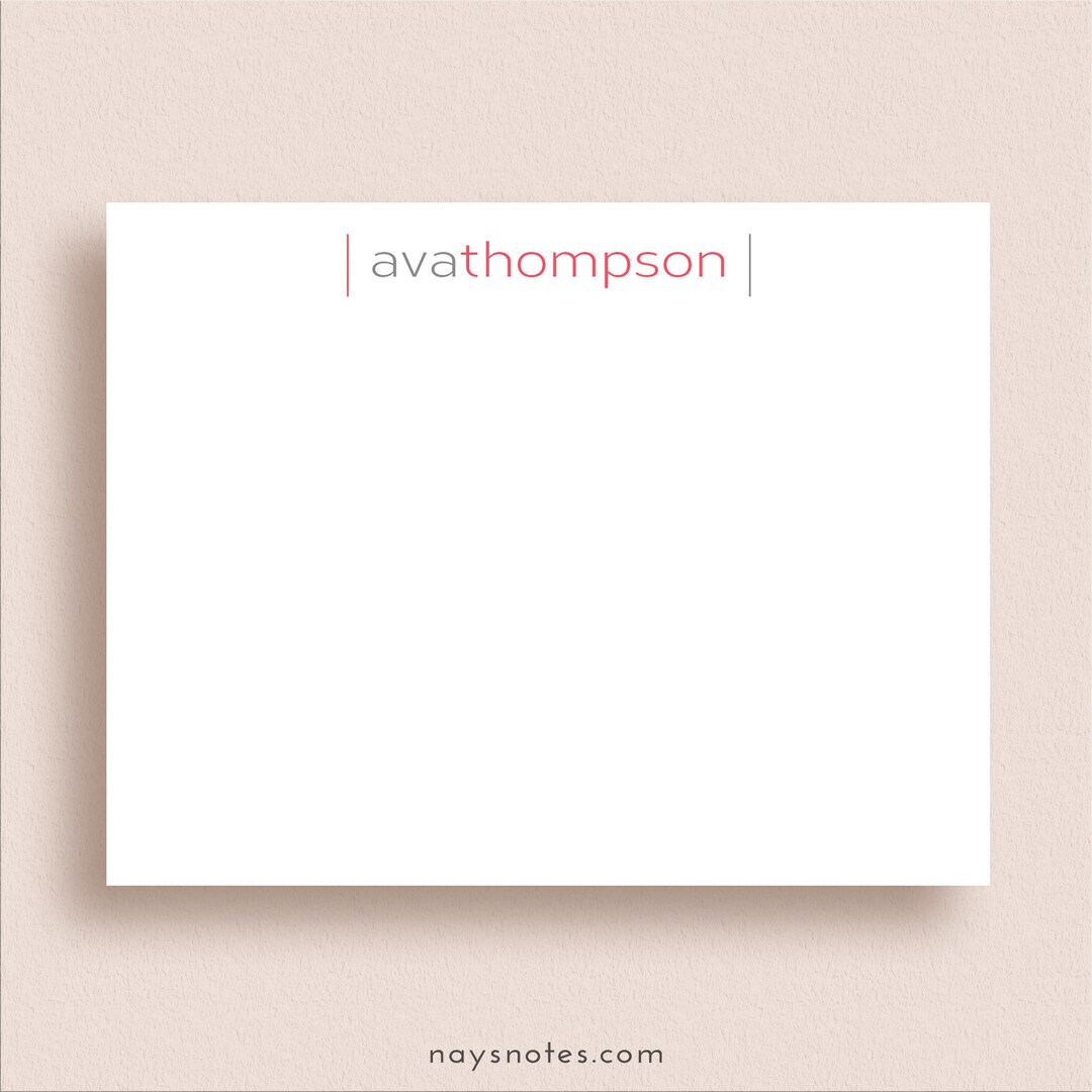 Personalized Note Cards Flat Note Cards Personalized Stationery Thank ...