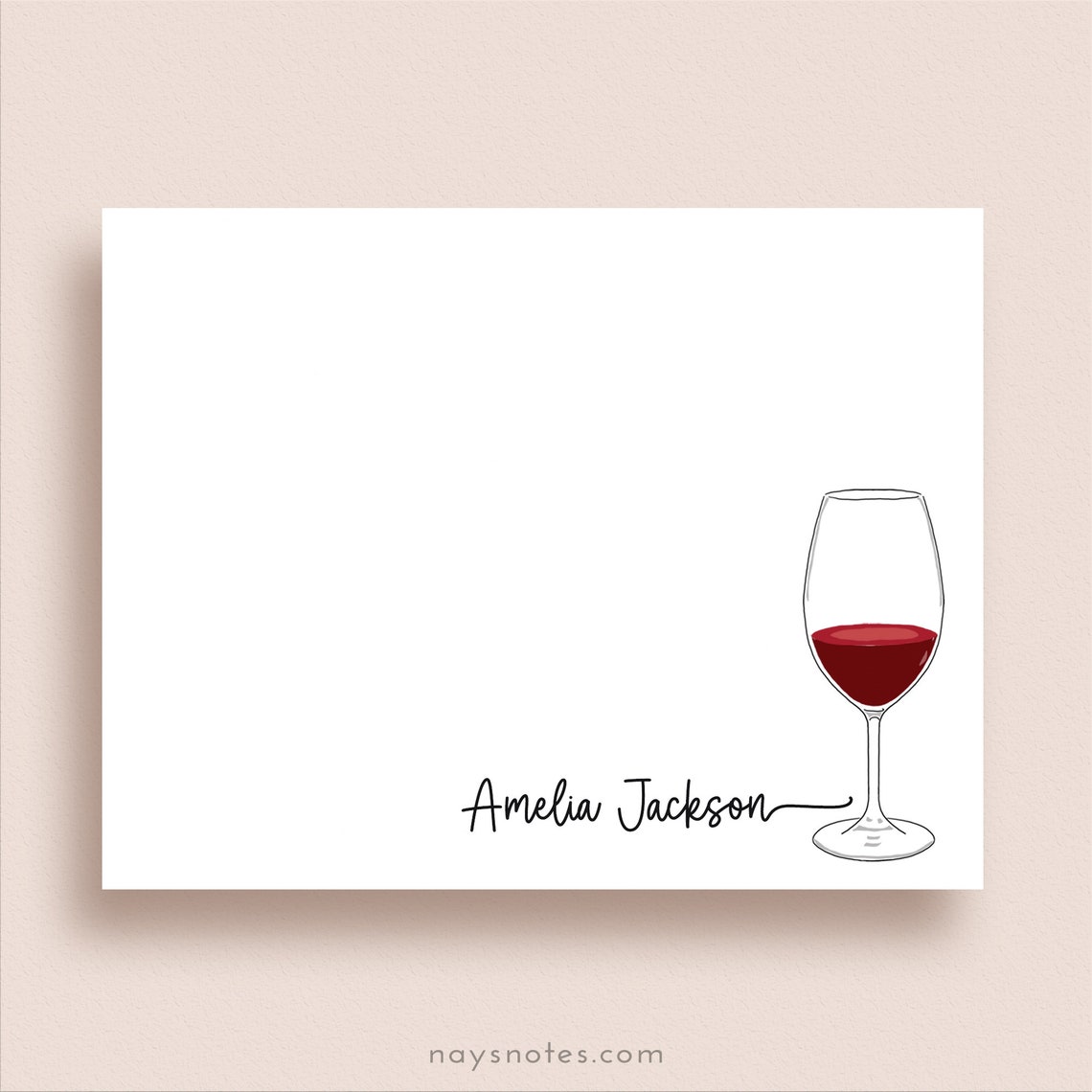 Wine Glass Note Cards Wine Thank You Cards Flat Note Cards - Etsy
