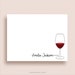 Wine Glass Note Cards Wine Thank You Cards Flat Note Cards Personalized ...