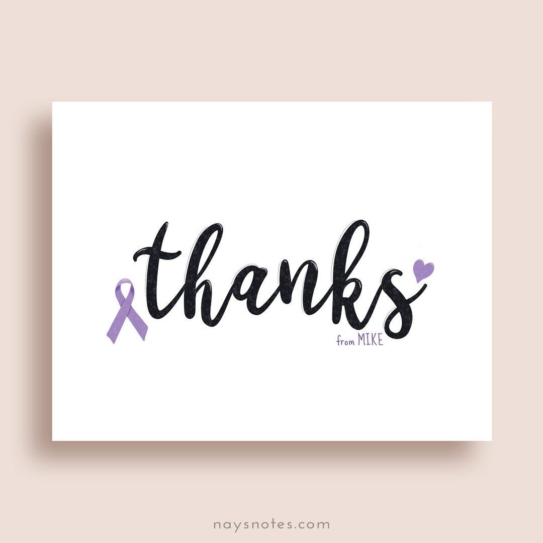 Personalized Cancer Note Cards - Cancer Support Thank You Stationery ...