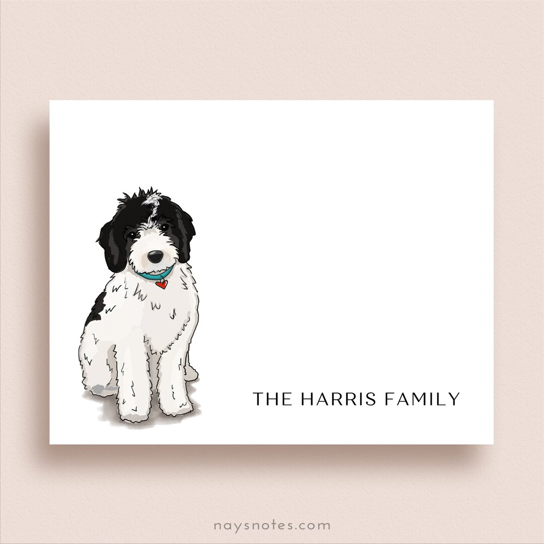 Sheepadoodle Note Cards Folded Note Card Set Personalized Stationery ...