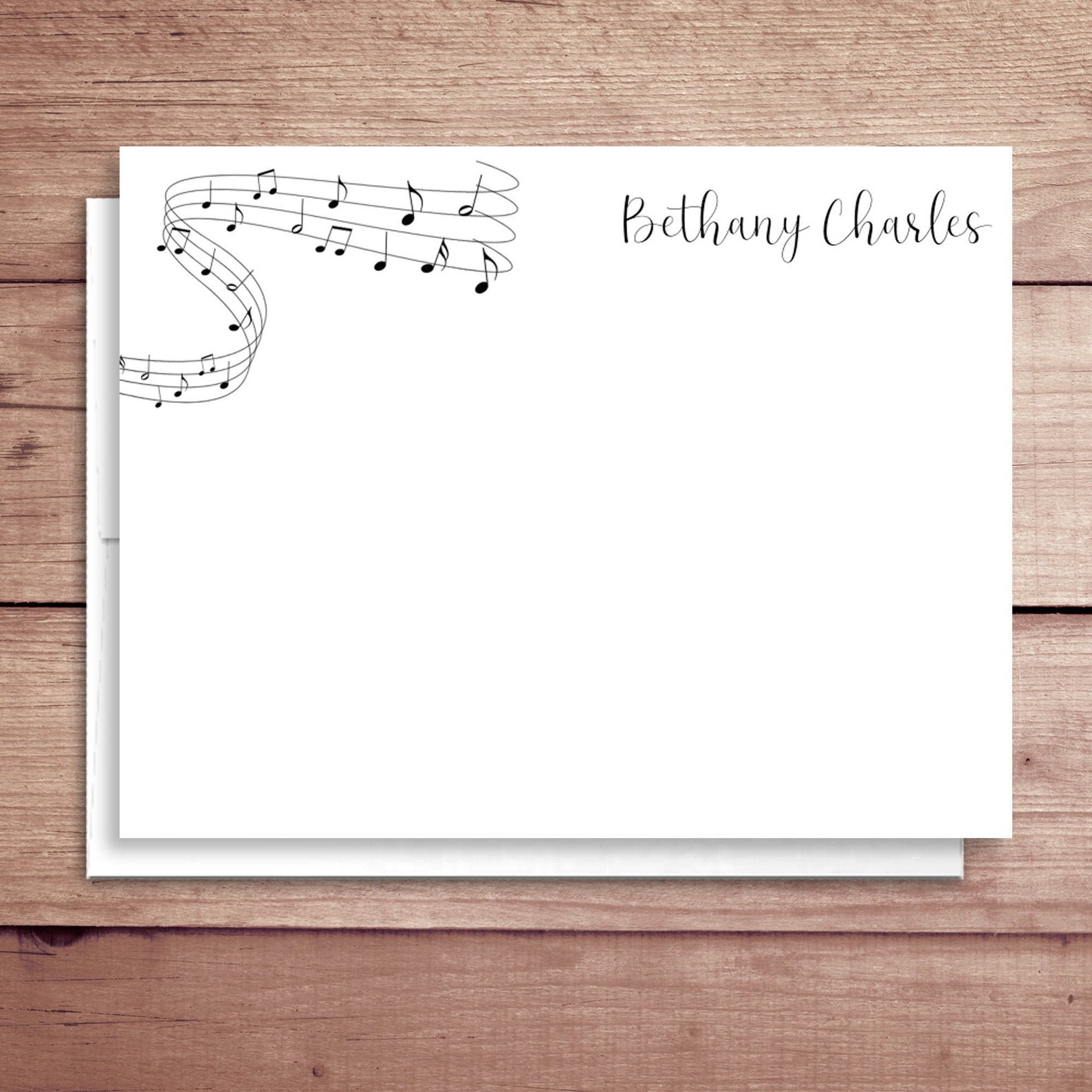 Music Note Cards Music Thank You Cards Flat Note Cards - Etsy