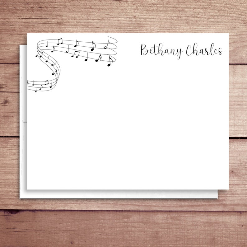 Music Note Cards Music Thank You Cards Flat Note Cards - Etsy