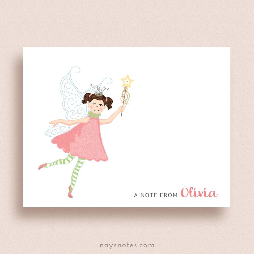 Fairy Note Cards Fairy Folded Note Cards Personalized Fairy Stationery ...