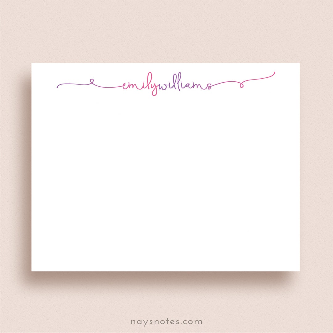 Personalized Note Cards - Flat Note Cards With Envelopes - Personalized ...