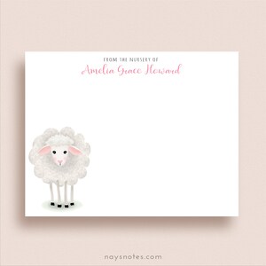 Lamb Note Cards Flat Note Cards Lamb Thank You Notes Lamb Baby ...