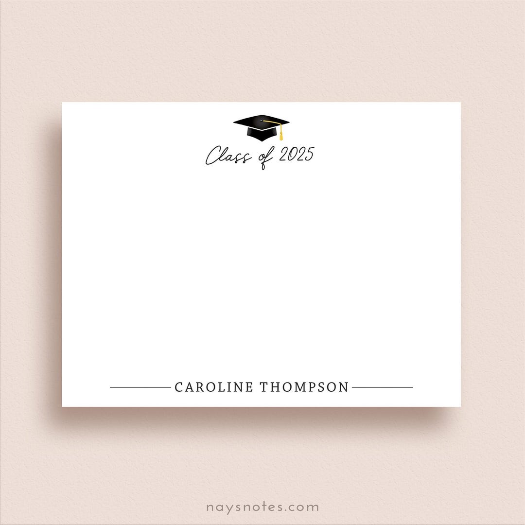 Graduation Thank You Cards - Flat Note Card Set - Personalized ...