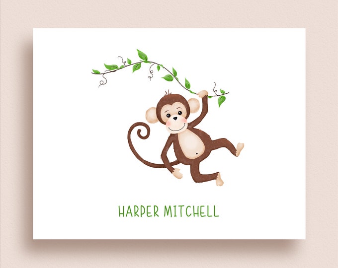 Monkey Note Cards Animal Note Cards Monkey Folded Note Cards ...