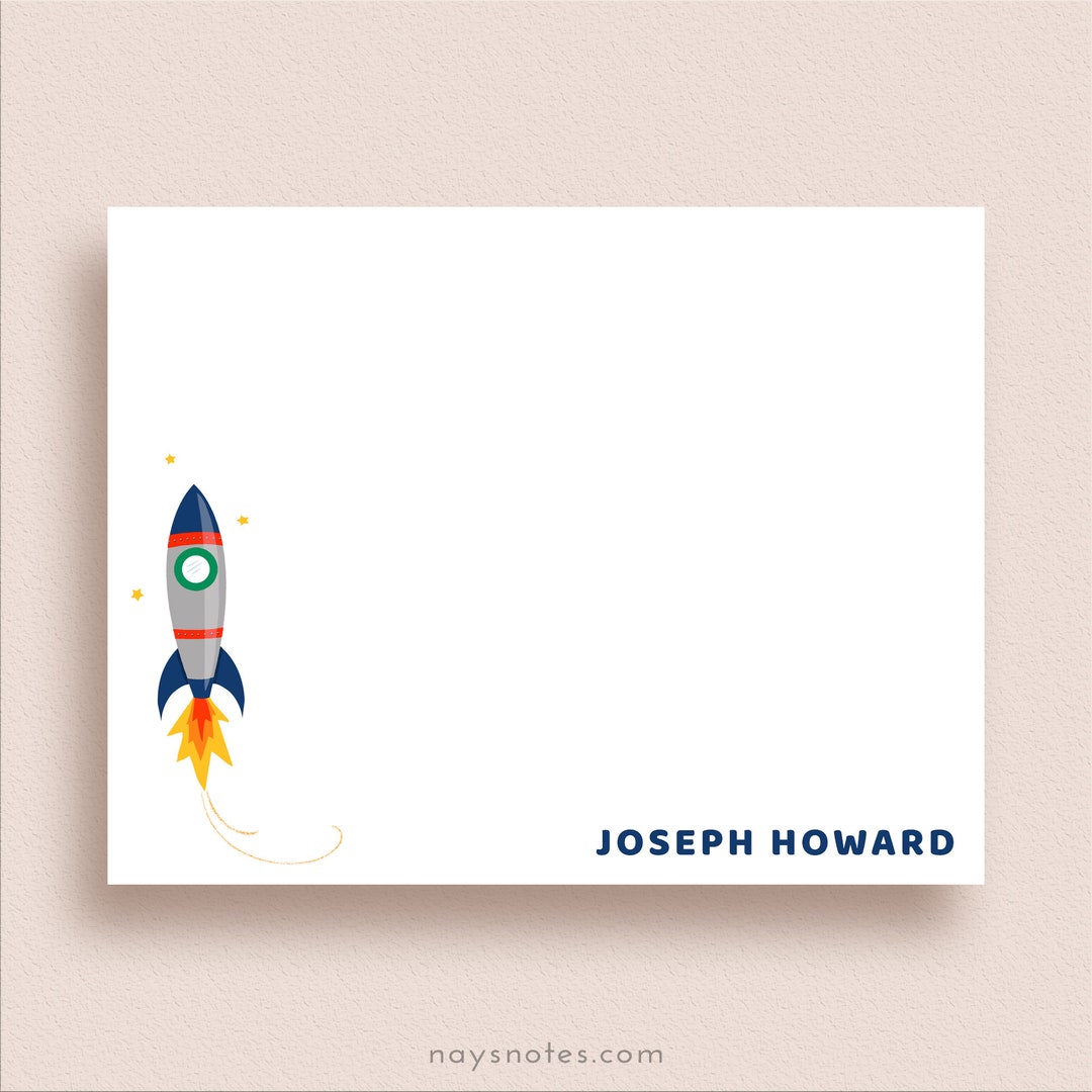 Rocket Note Cards Rocket Thank You Notes Rocket Flat Notes Personalized ...