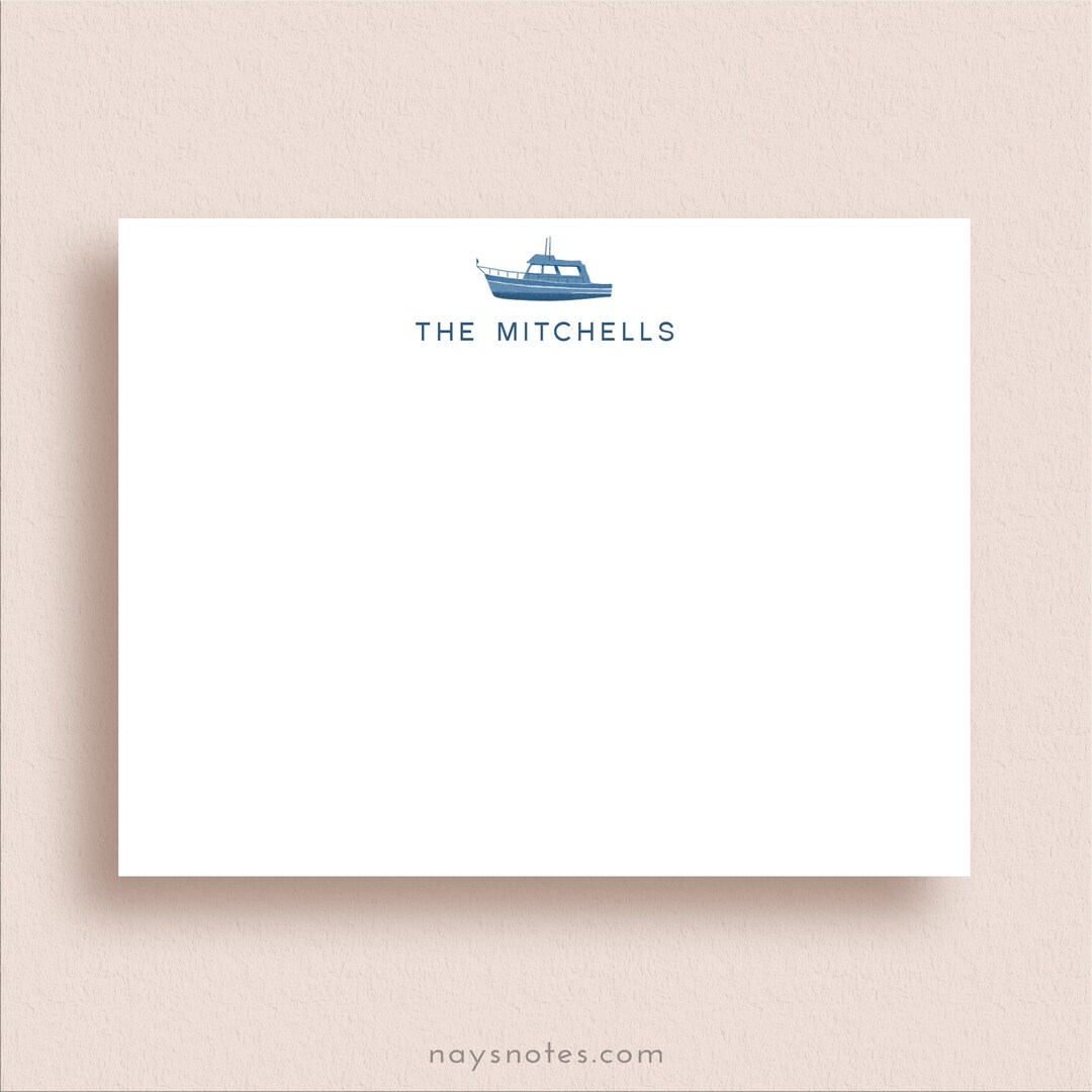 Boat Note Cards Personalized Boat Stationery Personalized Boat Thank ...