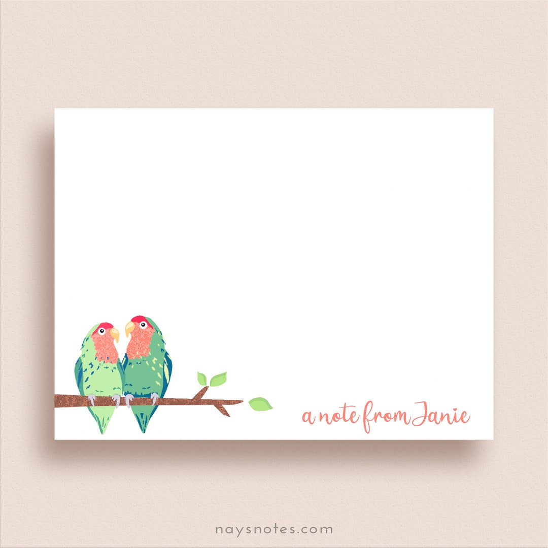 Lovebirds Note Cards Lovebirds Stationery Lovebird Note Cards Lovebirds ...