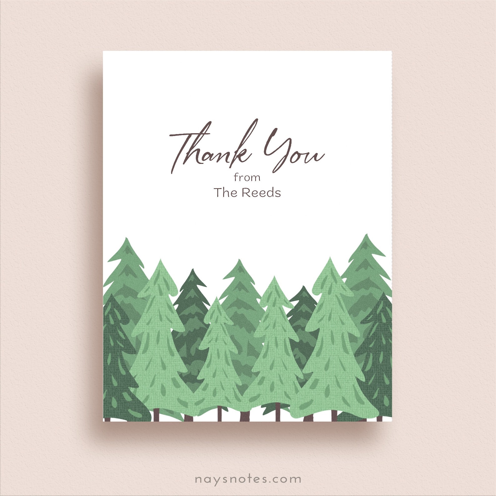 Neck of the Woods Note Cards Pine Tree Folded Note Cards - Etsy