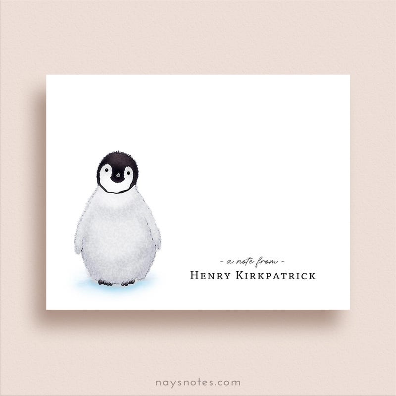 Penguin Card - Etsy