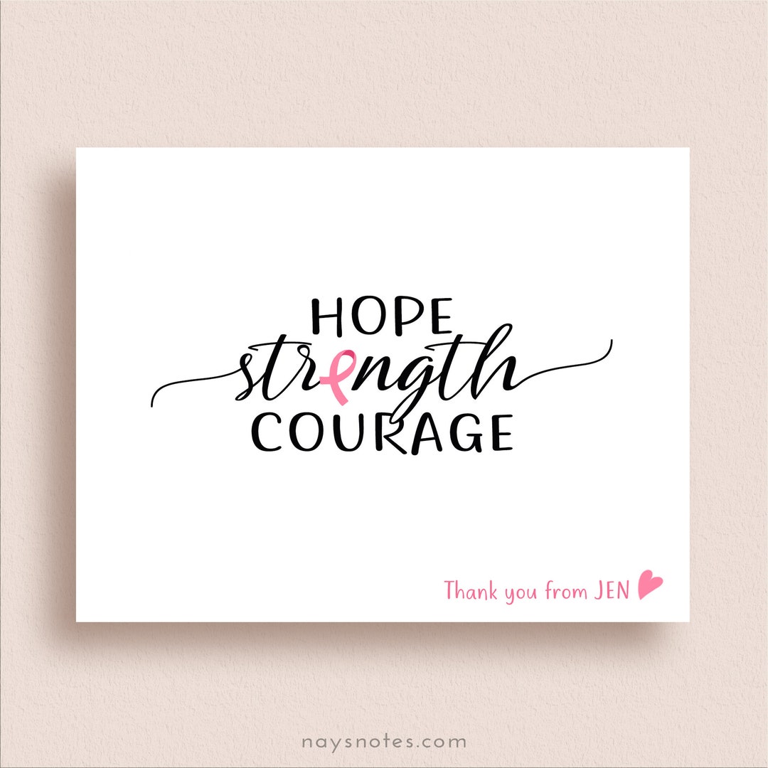 Strength Note Cards - Any Color Ribbon - Personalized Folded Notes ...