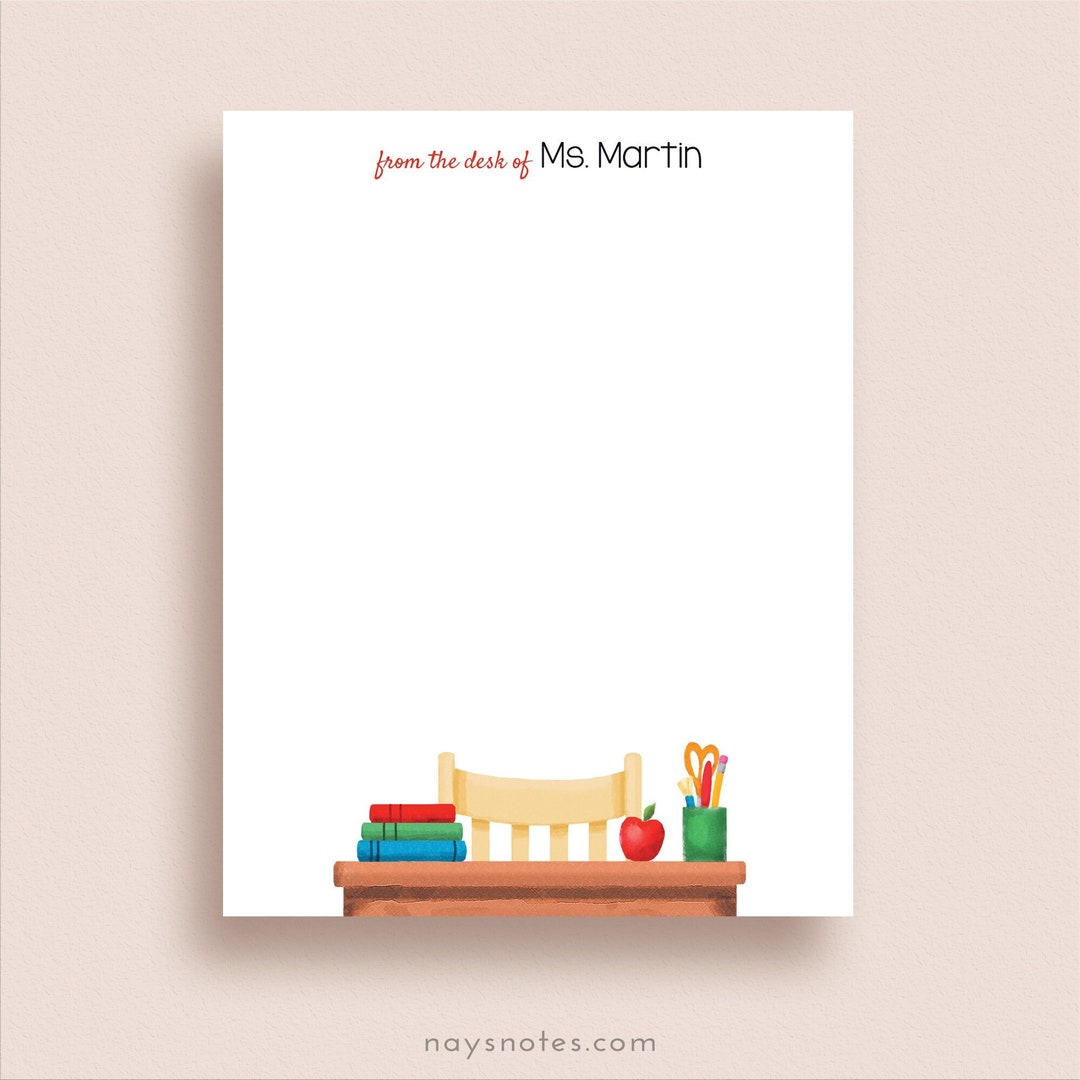 Teacher Note Cards - Flat Note Card Set - Personalized Teacher ...