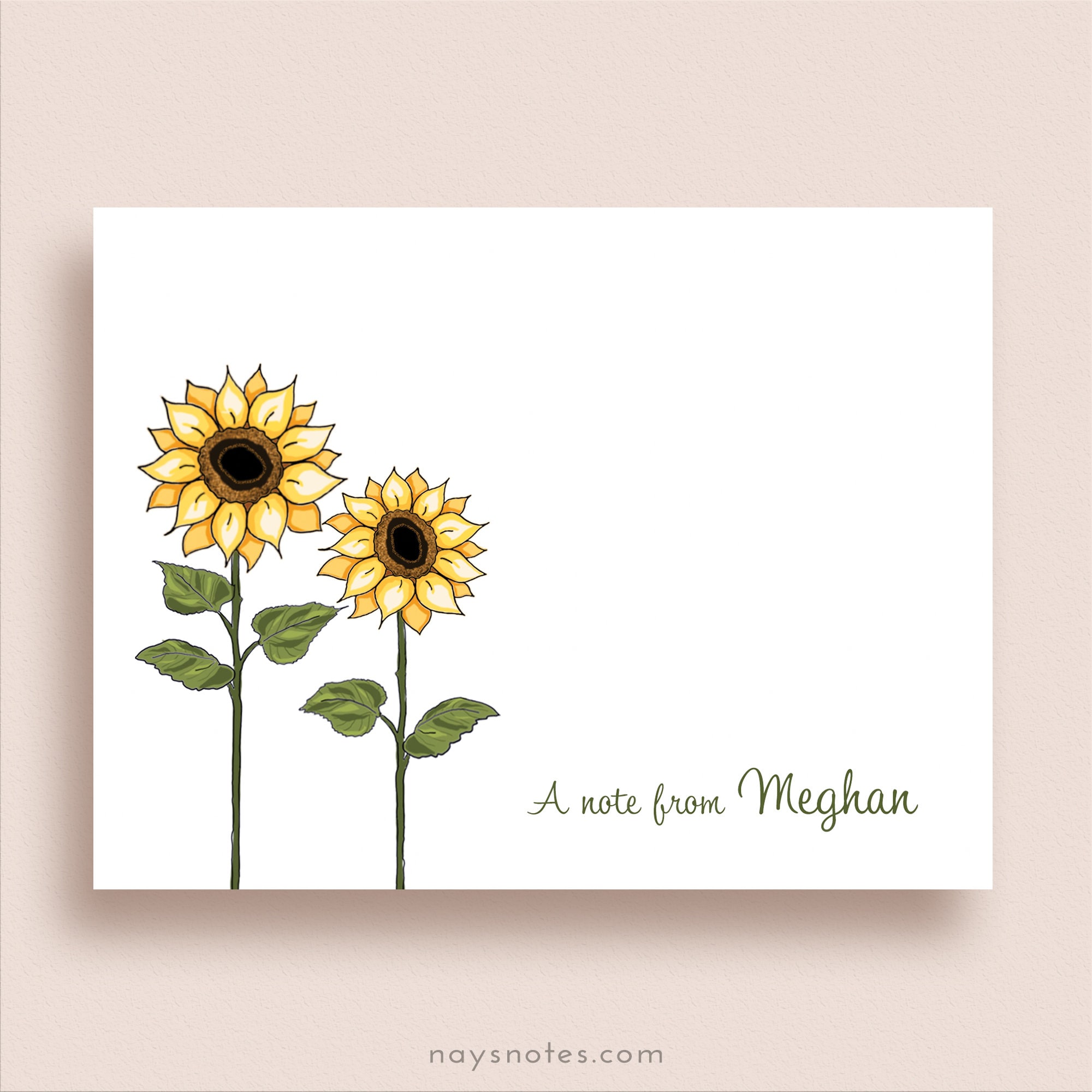 Note Cards Greeting Cards Set of 4 A2 Cards and Envelopes Sunflower Art ...