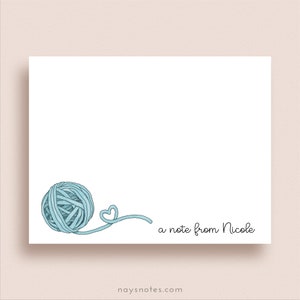 Knitting Note Cards Flat Note Cards Ball of Yarn Note Cards ...