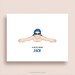 Swimmer Note Cards Folded Note Cards Personalized Swimmer Stationery ...