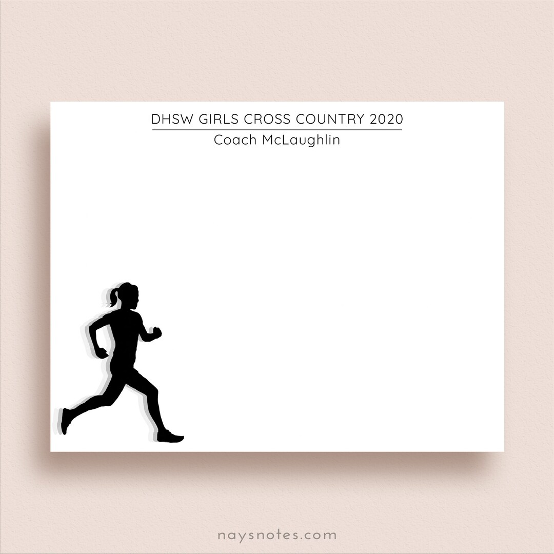 Running Note Cards Flat Notes Runner Thank You Cards Runner Stationery ...