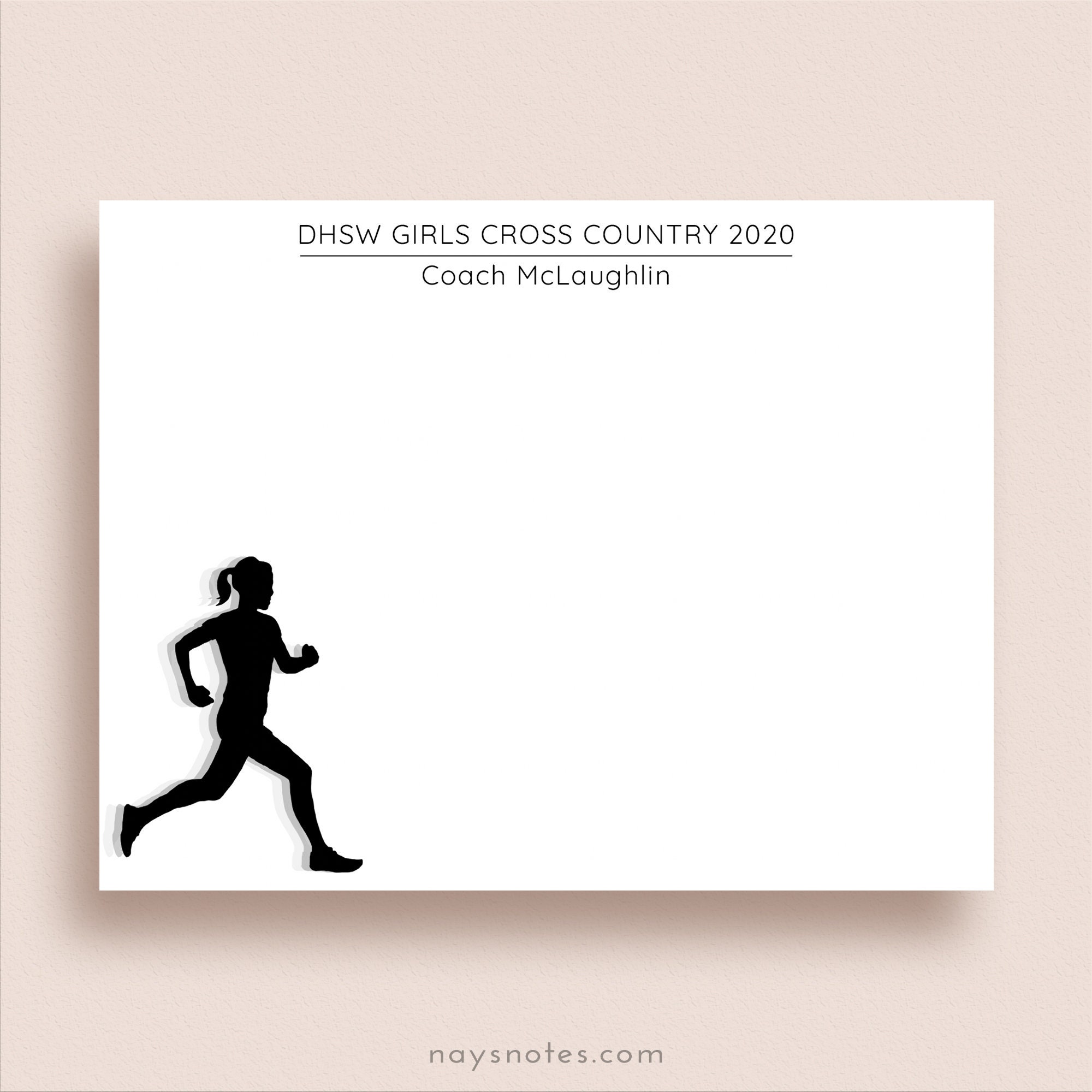 Running Note Cards Flat Notes Runner Thank You Cards - Etsy
