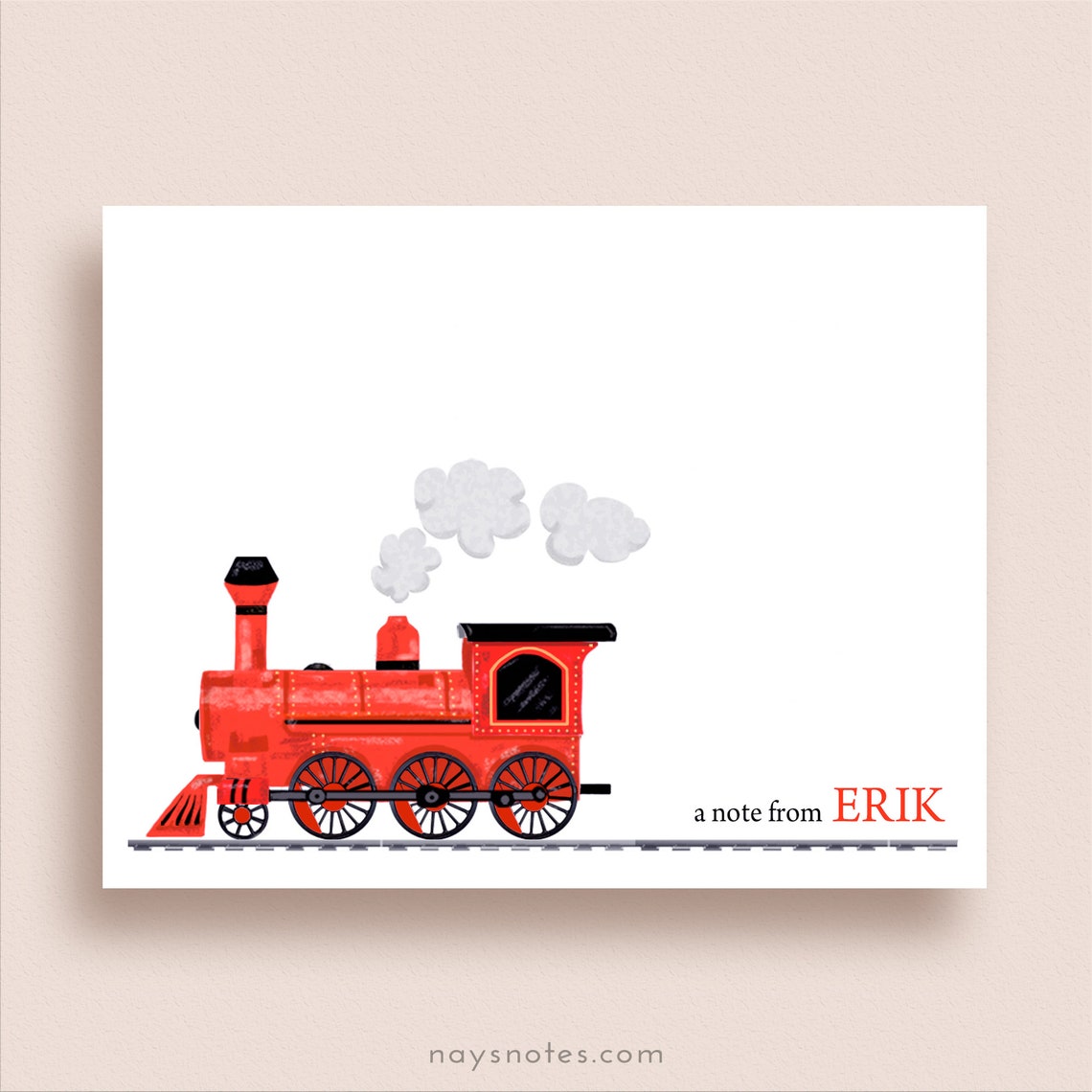 Train Note Cards Folded Note Cards Personalized Train - Etsy